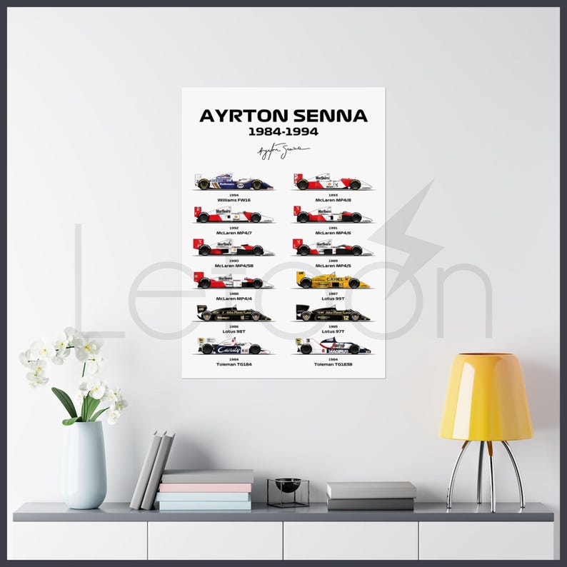 Formula 1 - Ayrton Senna Poster Image - F1 Racing Cars - Ready to Print ...