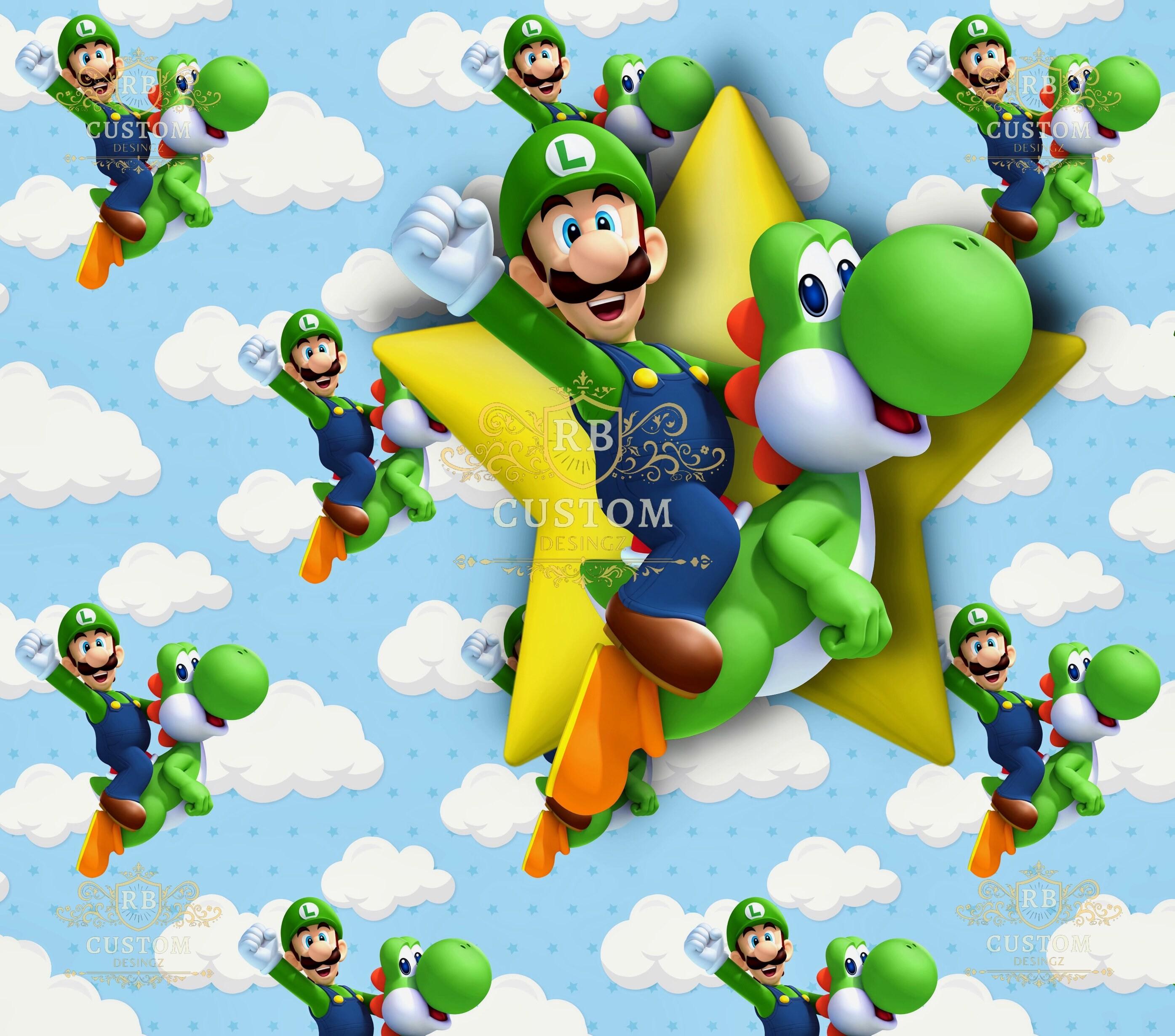 Luigi Character Design 20 Oz Skinny Tumbler Straight Sublimation Wrap ...