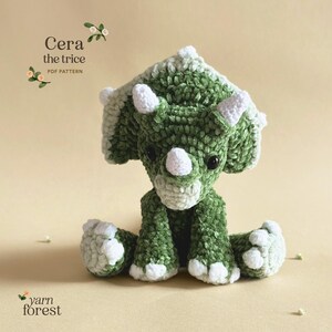 Cera the Triceratops | Dinosaur Plushie Crochet Easy Beginner Pattern ...