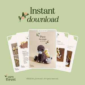 Pico the Stego | Dinosaur Plushie Crochet Easy Beginner Pattern ...