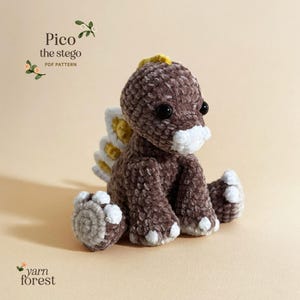 Pico the Stego | Dinosaur Plushie Crochet Easy Beginner Pattern ...
