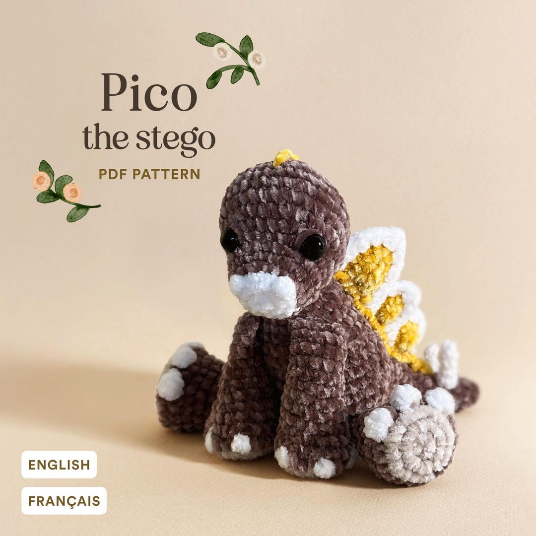 Pico the Stego | Dinosaur Plushie Crochet Easy Beginner Pattern ...