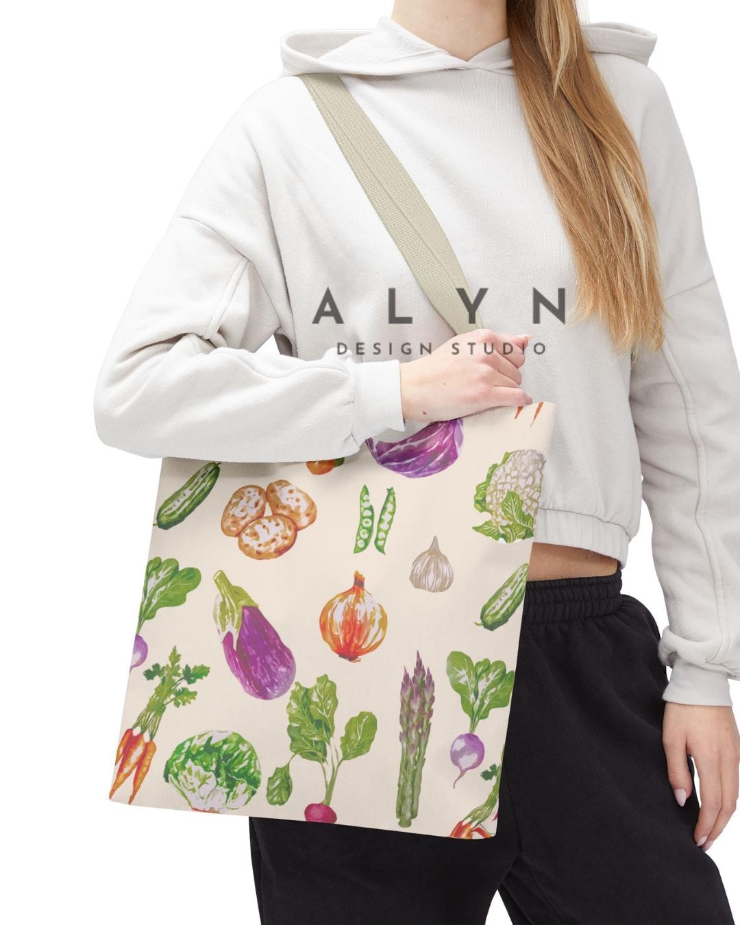 Farmers Market Veggie Tote Bag, Fresh Produce Grocery Carrier, Reusable ...