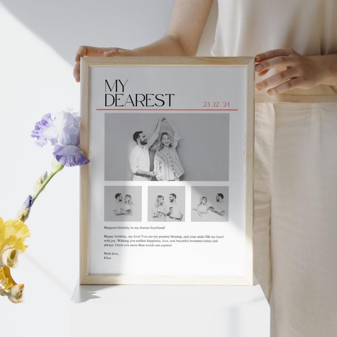 Personalized Boyfriend Gift - Custom Love Letter With Photo ...