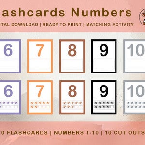 Numbers Flashcards Montessori Counting, Interactive Flashcards ...