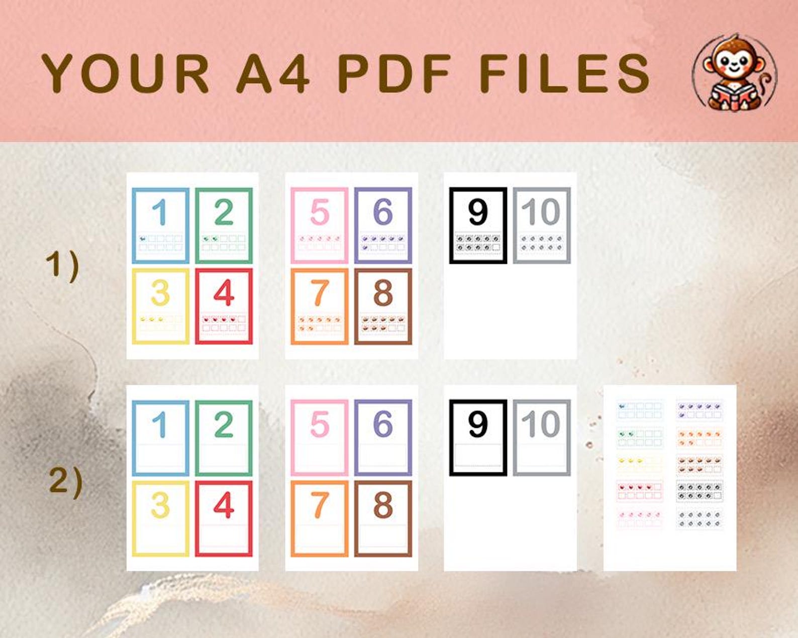 Numbers Flashcards Montessori Counting, Interactive Flashcards ...