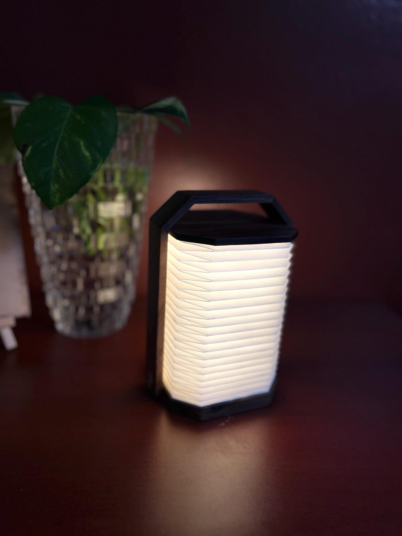 Folding Wooden Accordion Lamp: Rechargeable LED Night Light, Portable ...