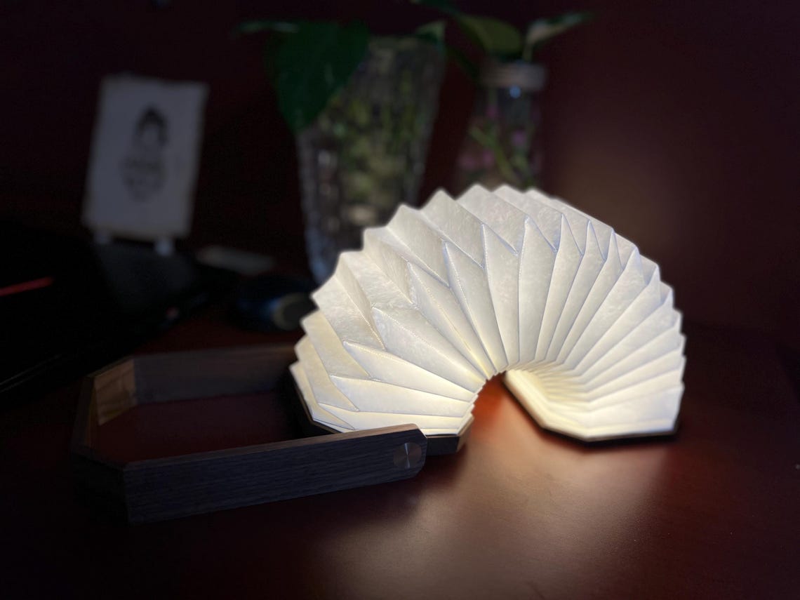 Folding Wooden Accordion Lamp: Rechargeable LED Night Light, Portable ...