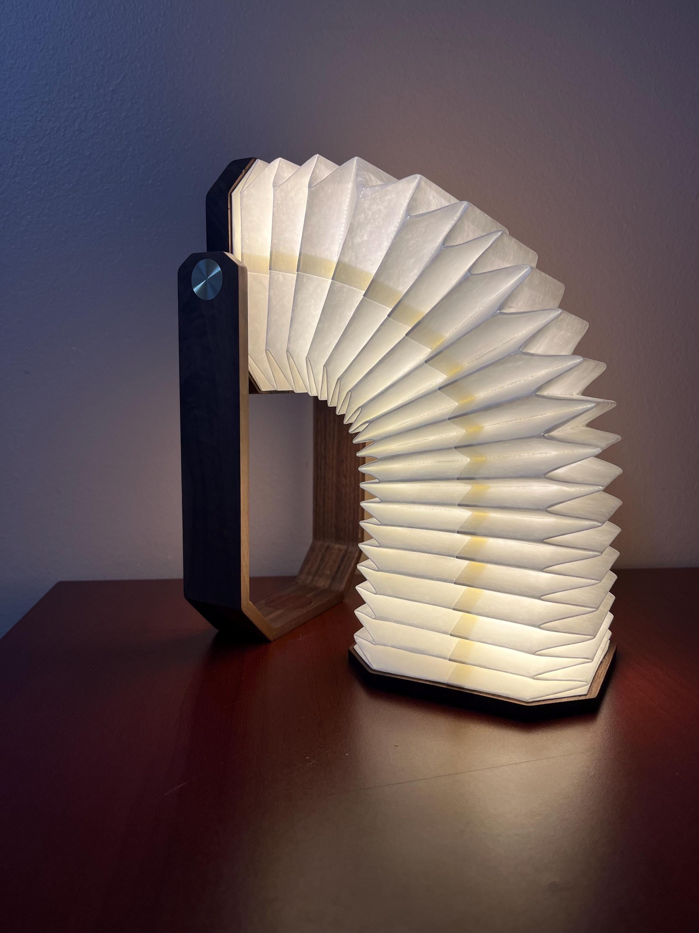 Folding Wooden Accordion Lamp: Rechargeable LED Night Light, Portable ...