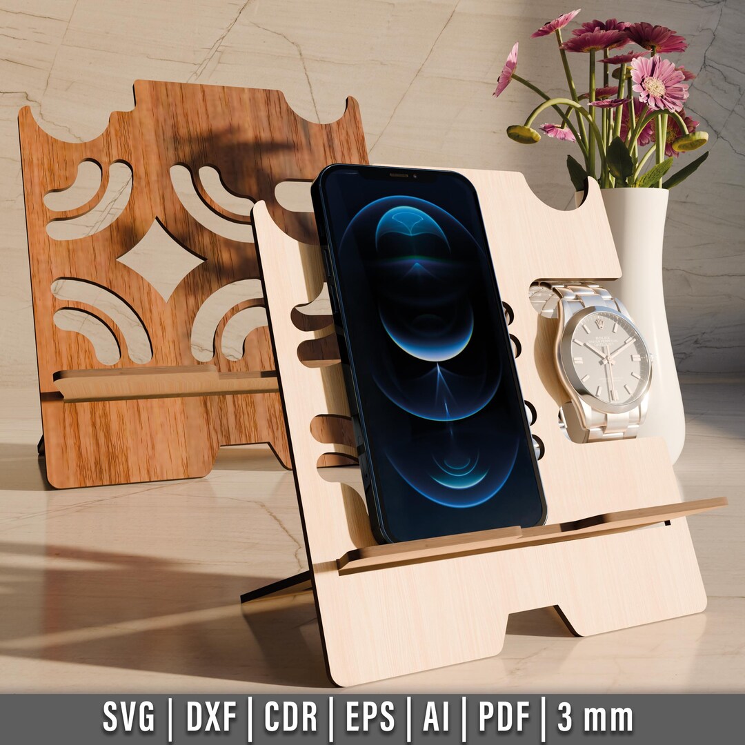Laser Cut Docking Station SVG File, Digital Template, Office Decor ...