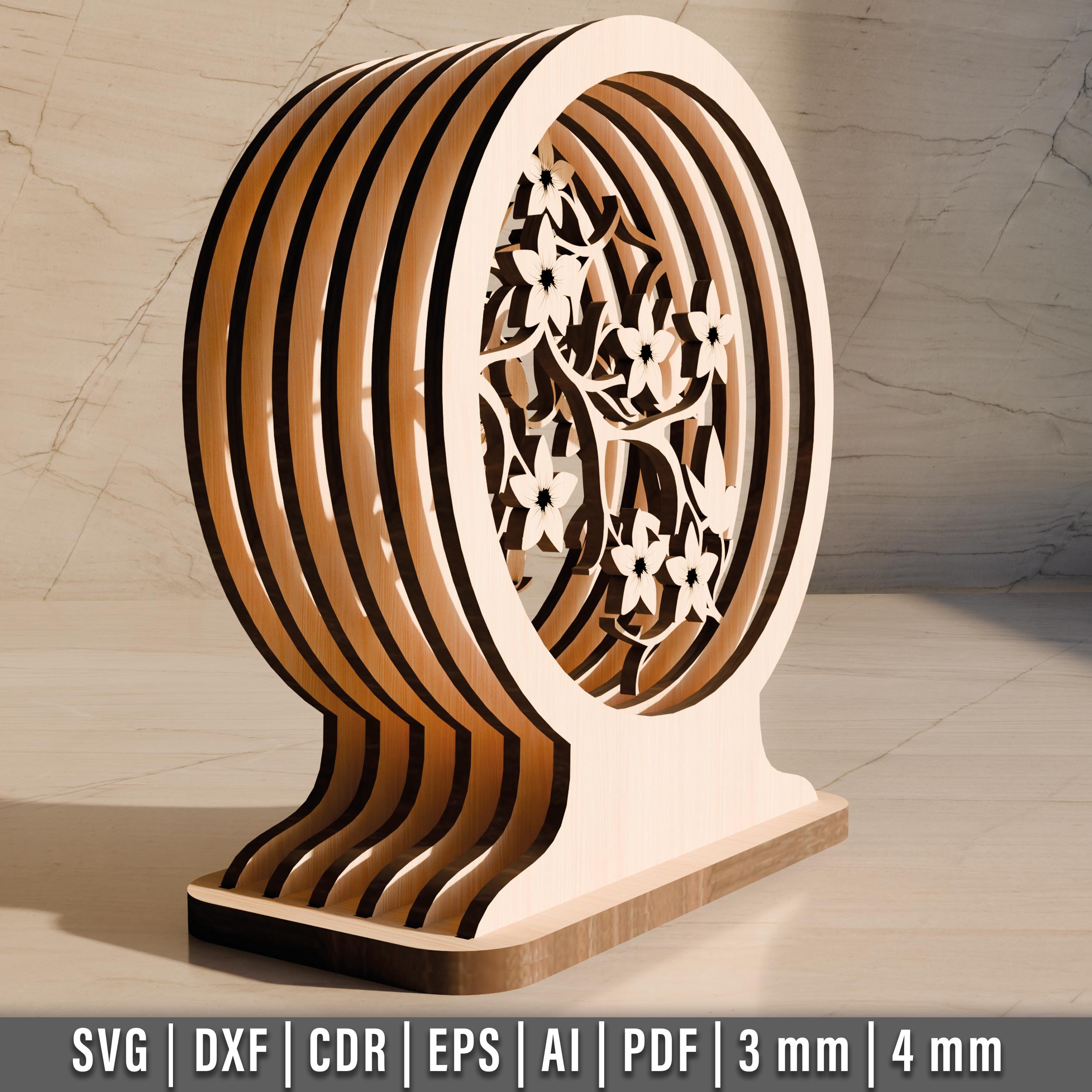 Laser Cut Wooden Multi-layer 3D Desk Decor SVG File, Desk Decor Digital ...