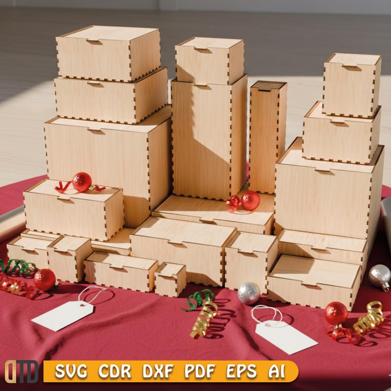 Laser Cut Box Bundle, 20 Box Designs SVG, Glowforge, CNC Cricut Ready ...