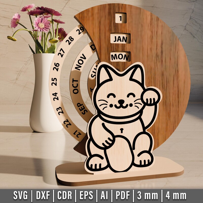 Lucky Cat Template - Etsy