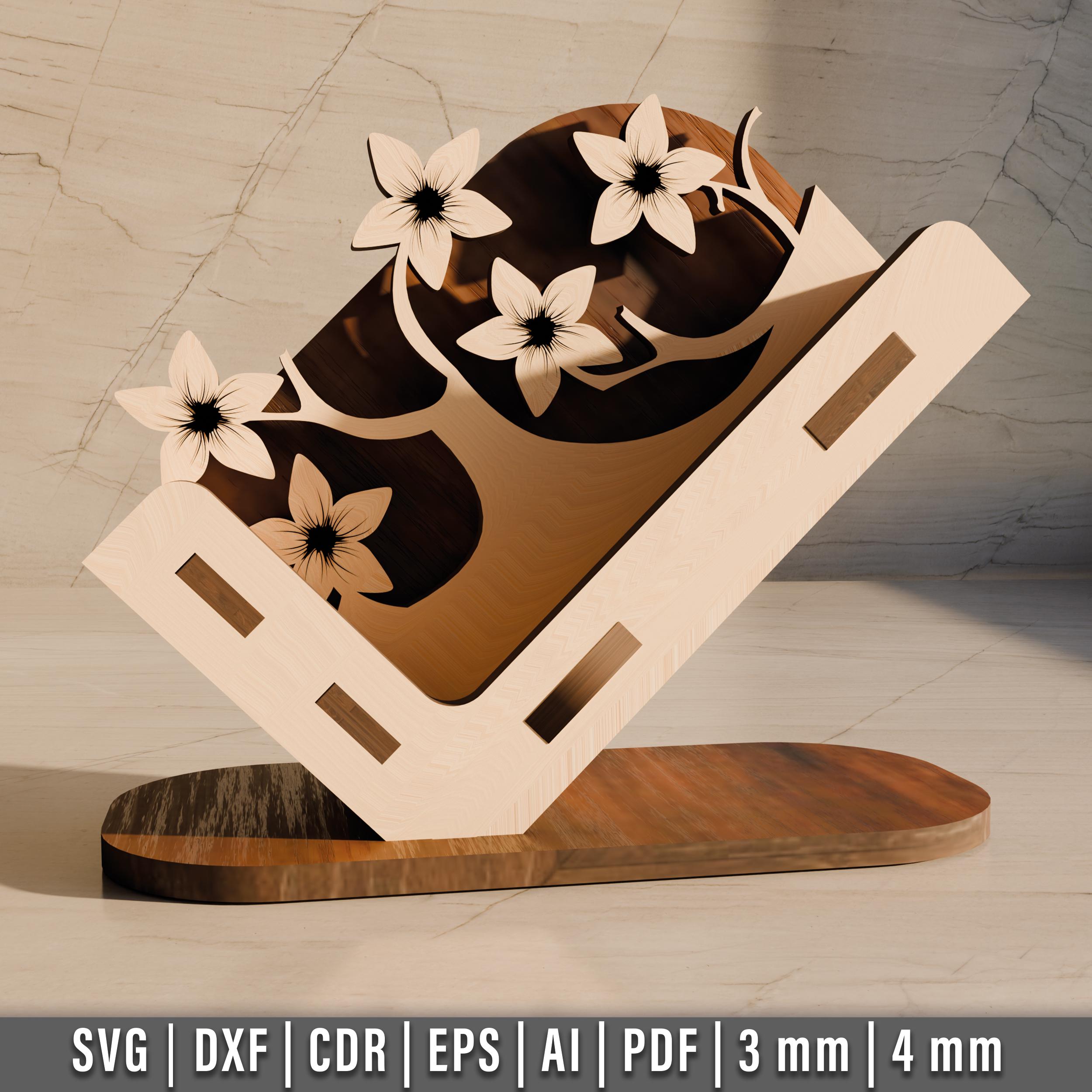 Laser Cut Business Card Holder SVG File, Card Holder Digital Template ...