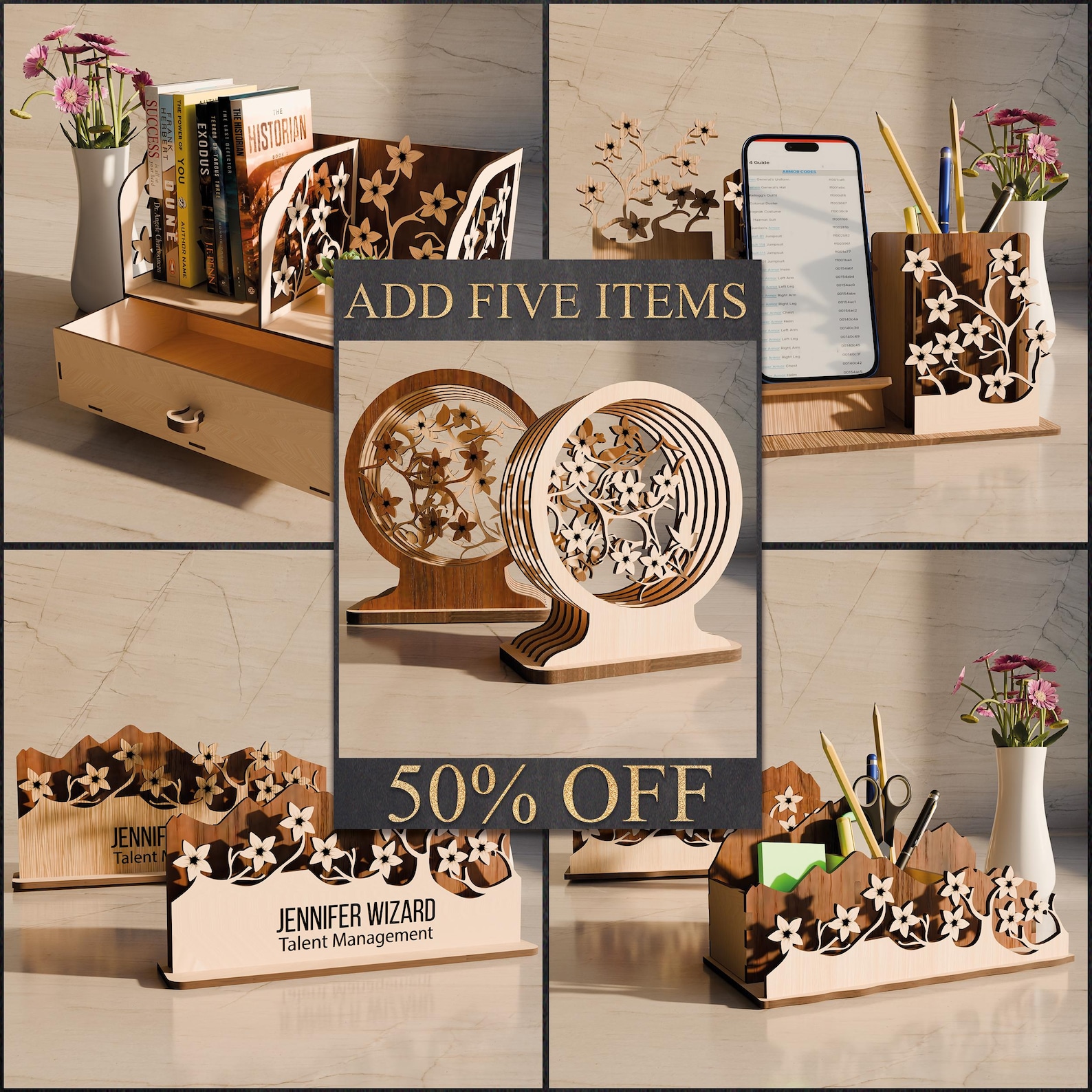Laser Cut Wooden Multi-layer 3D Desk Decor SVG File, Desk Decor Digital ...