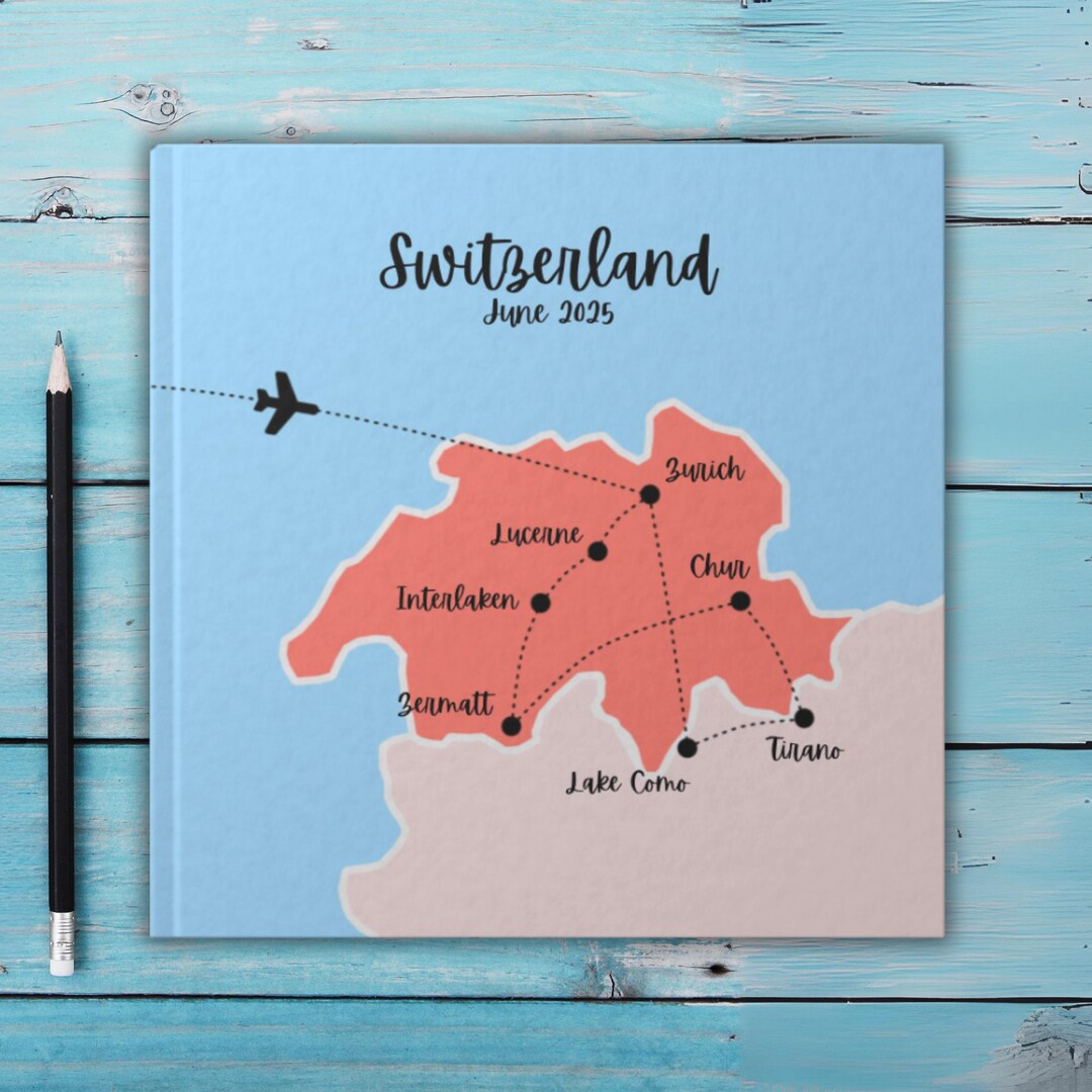 Personalized Switzerland Photo Book Cover - Custom Switzerland Map ...