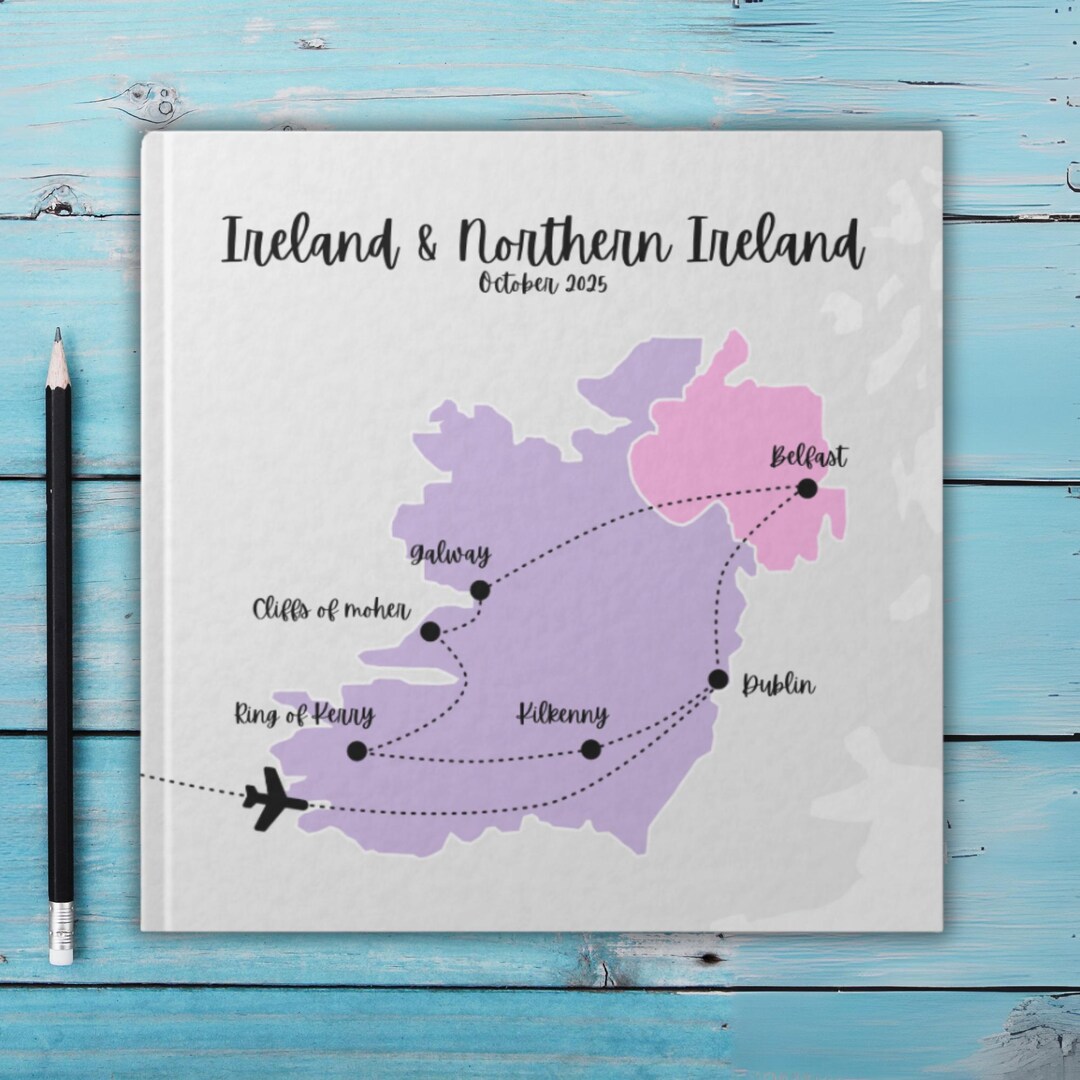 Ireland Photo Book Cover - Custom Travel Map Digital File - Customized ...