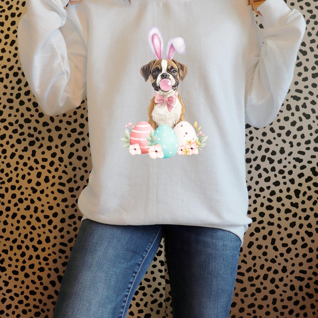 Boxer Dog Easter Clipart - Bunny Ears & Bow Tie PNG - Etsy