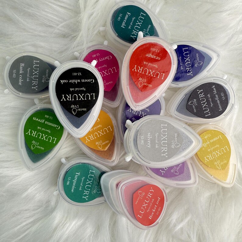 Colorful Ink Pads, 24 Colors Dew Drop Pads, Fingerprint Ink Pads ...