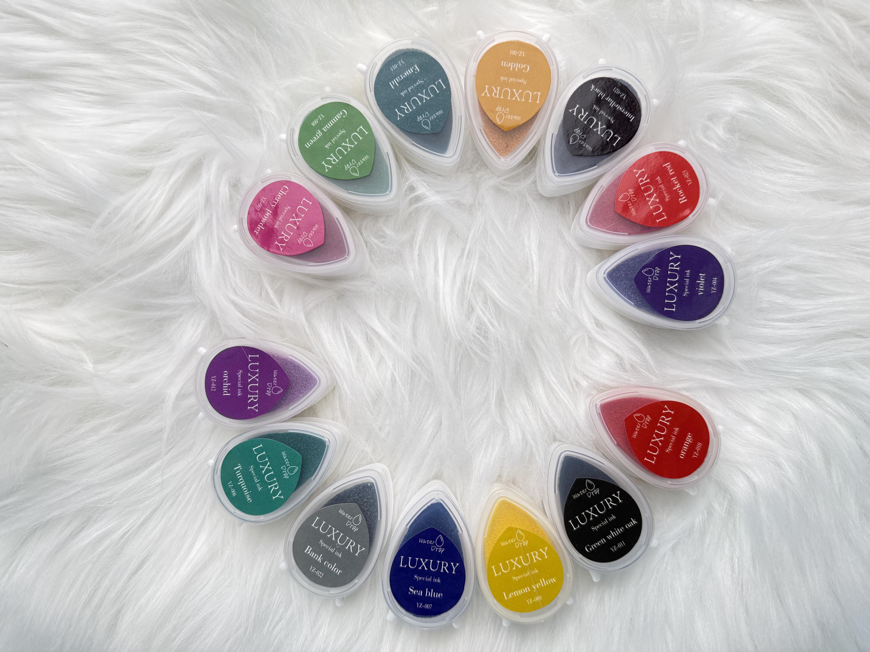 Colorful Ink Pads, 24 Colors Dew Drop Pads, Fingerprint Ink Pads ...