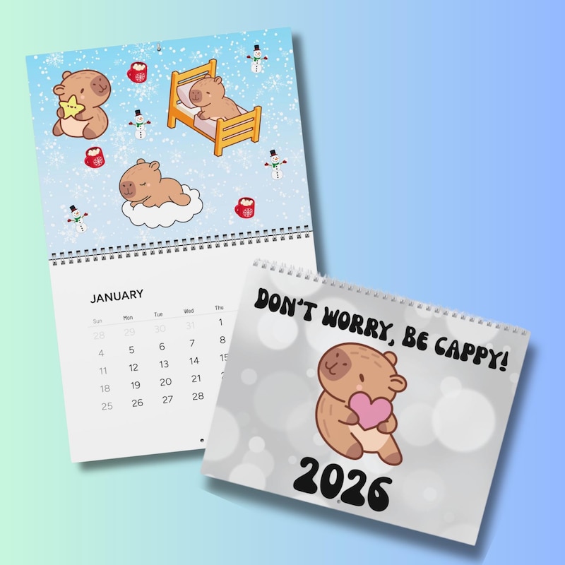 Capybara Kids Calendar - Etsy