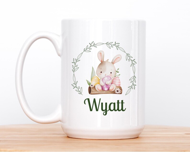 Kids Easter Bunny Enamel Mug, Personalized Easter Gifts, Easter Basket ...