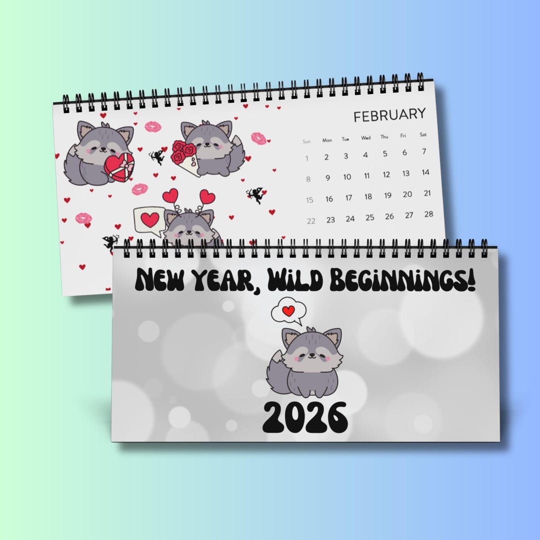 Wolf Desk Calendar 2026, Kids Desk Calendar, Work From Home Essentials ...