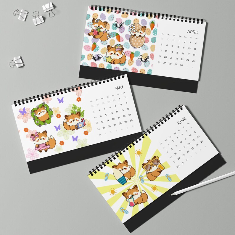 Fox Calendar 2026, Kids Desk Calendar, Work From Home Essentials, Fox ...