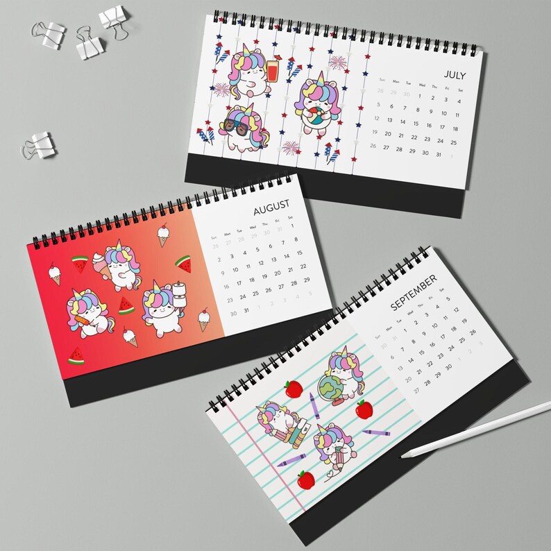 Calendario Unicornio 2026, Calendario de Escritorio Infantil, Artículos ...