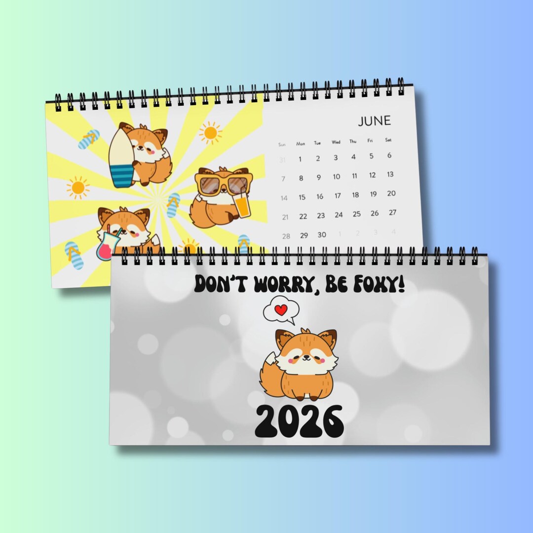 Fox Calendar 2026, Kids Desk Calendar, Work From Home Essentials, Fox ...
