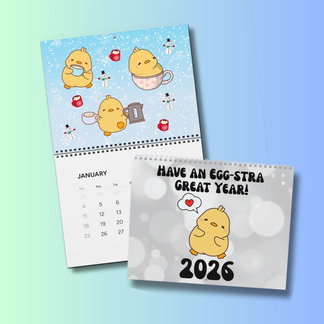 Chicken Calendar, 2026 Wall Calendar, Work From Home Essentials ...