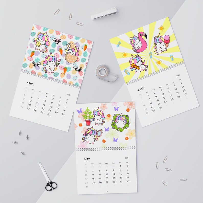 Calendario Unicornio 2026, Calendario de Escritorio Infantil, Artículos ...