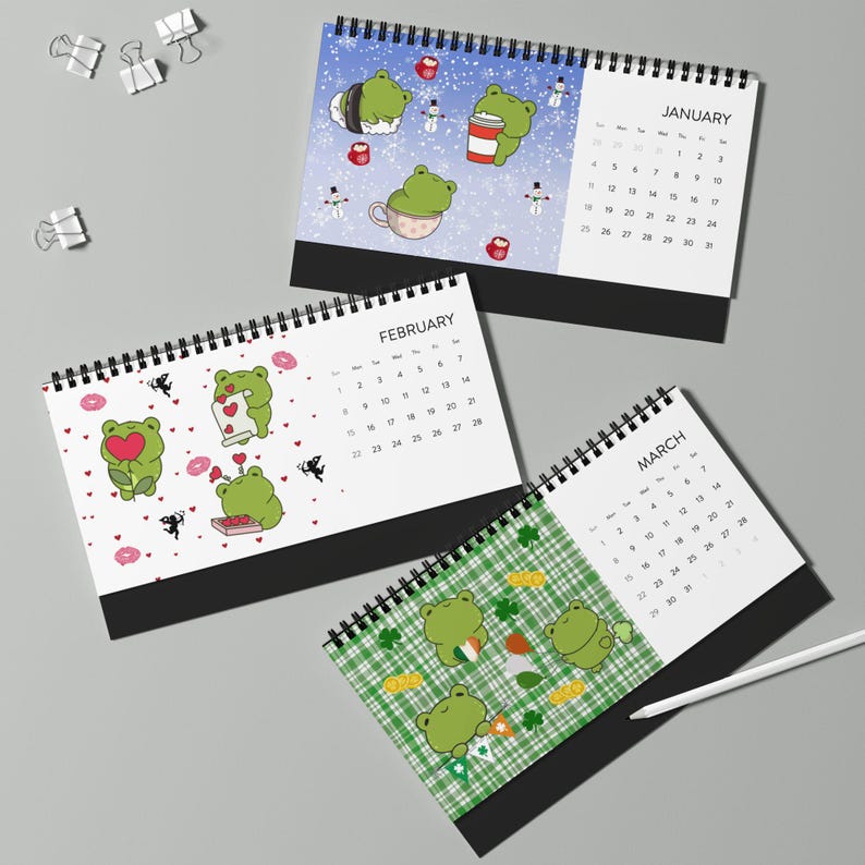 Frog Calendar, 2026 Wall Calendar, Work From Home Essentials, Frog ...