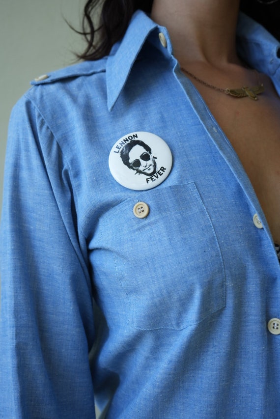 80's Lennon Fever Pin / John Lennon Fan Pin - Gem