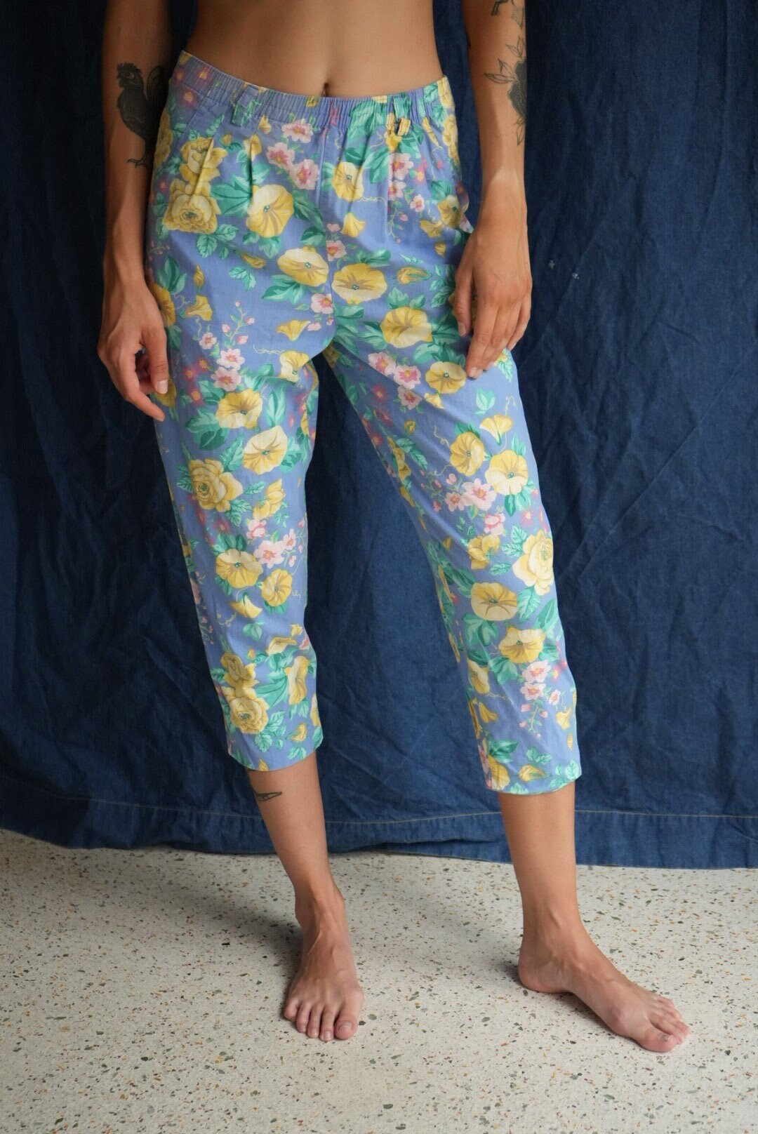 High Waist Pants / 90s Floral Pants / Coastal Grandmother / Florida ...