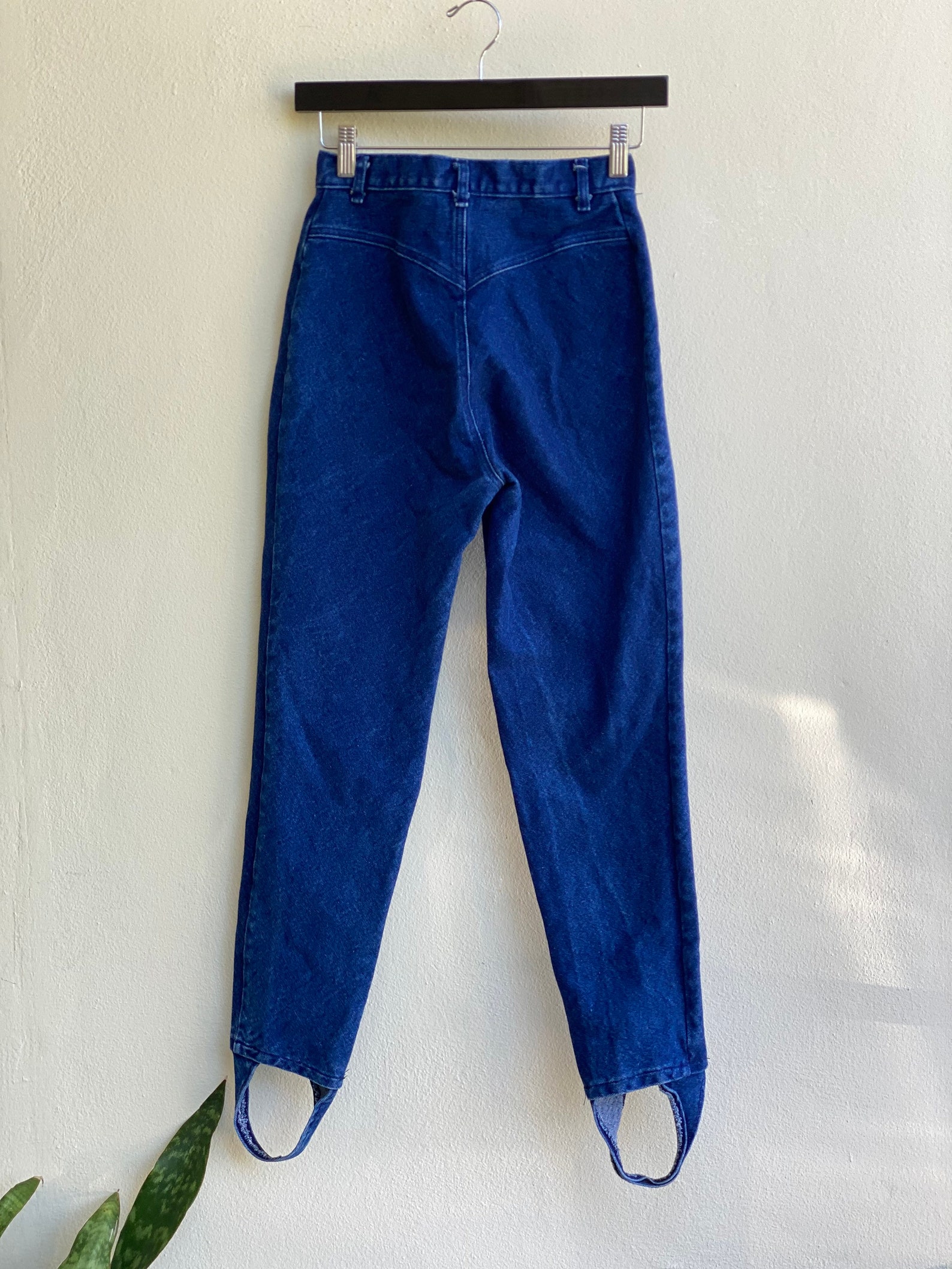 Vintage Skinny Jeans / Stretchy Stirrup 80's Denim Jeans / Stretch ...
