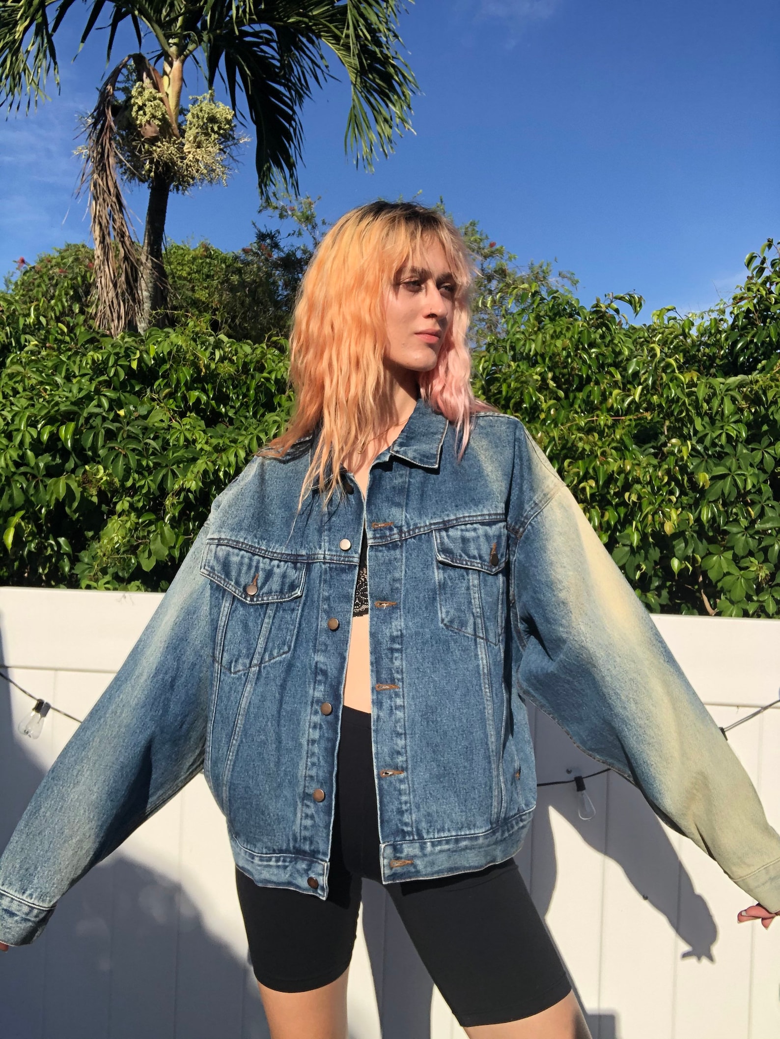 Vintage 90's Denim Jacket / Oversized Denim Jacket / Extra | Etsy