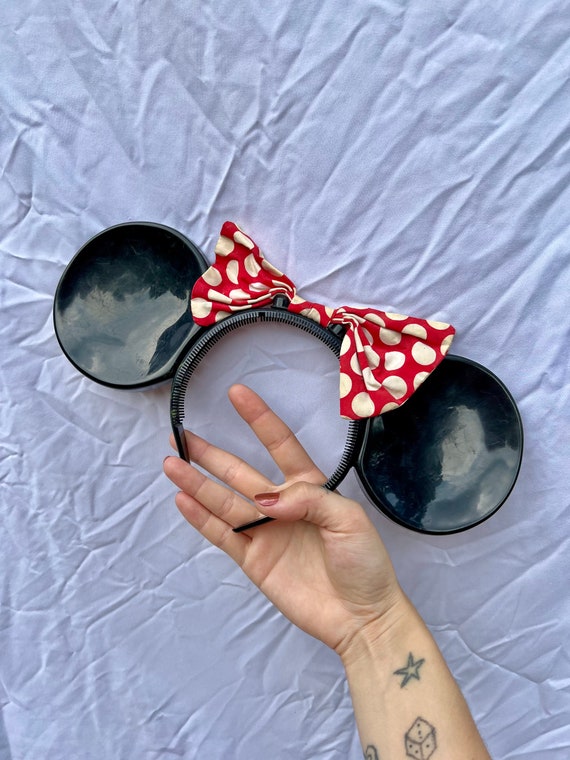 Vintage 70's Minie Mouse Ears / Plastic Mouse Ears wi… - Gem