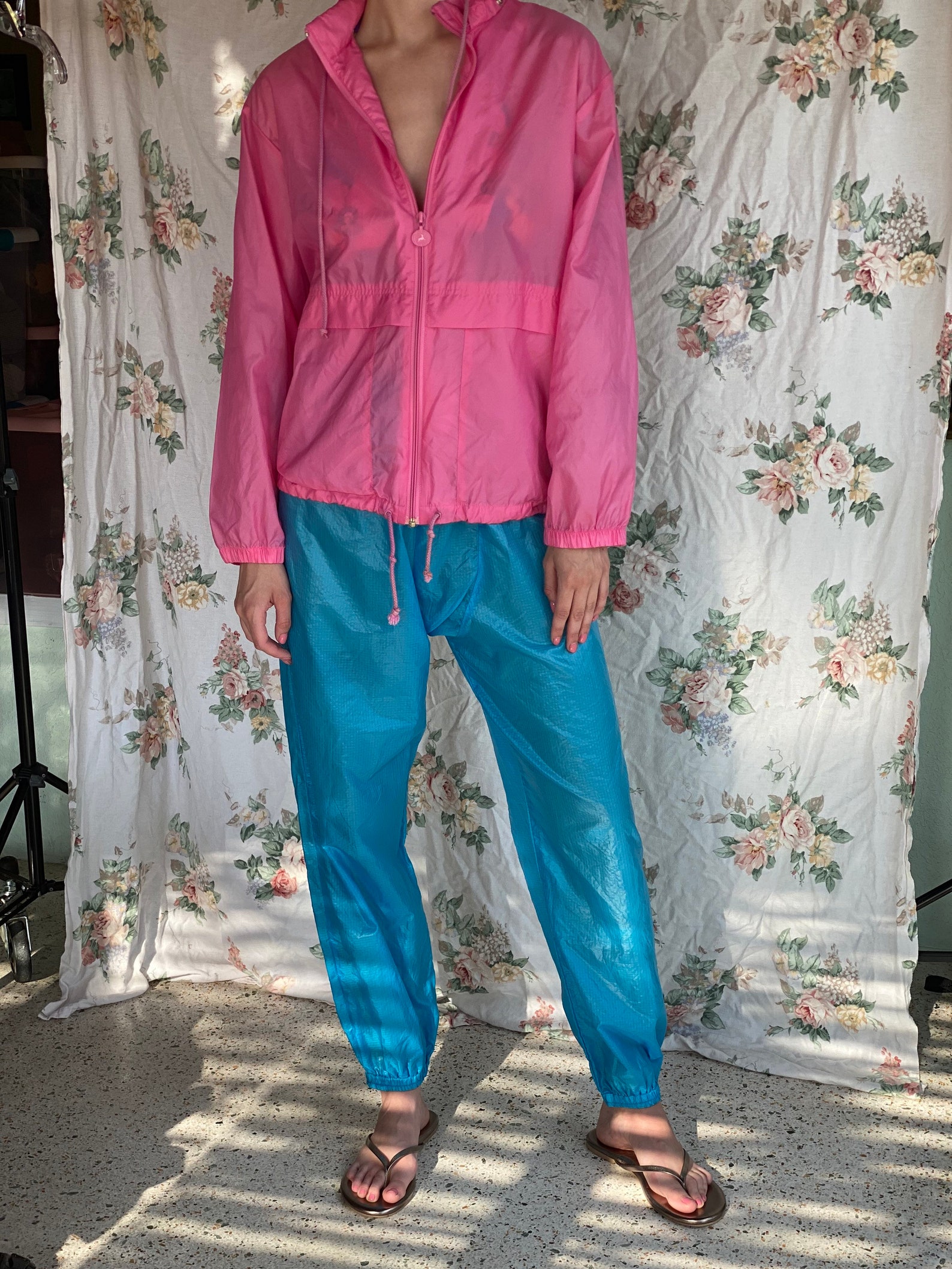 1980's Swishy Jacket / Bubblegum Pink Windbreaker Parka - Etsy