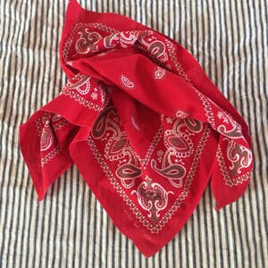 Turkey Red Bandana / 1930's 1940's Trunk Down Fast Color Red ...