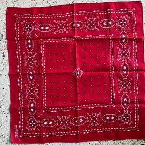 Vintage Red Bandana / Color Fast Trunk up / 1950's 1960's Red ...