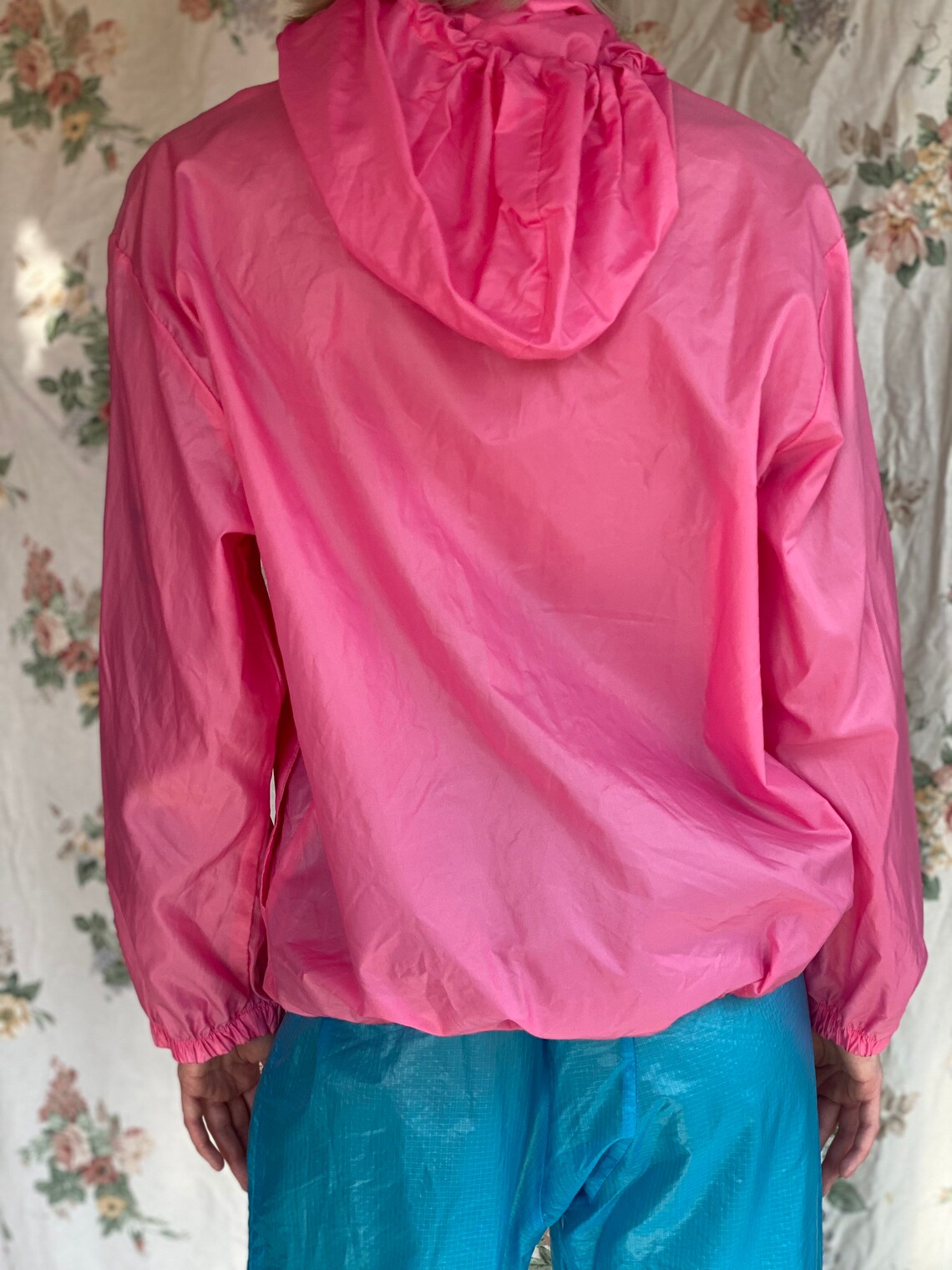 1980's Swishy Jacket / Bubblegum Pink Windbreaker Parka - Etsy