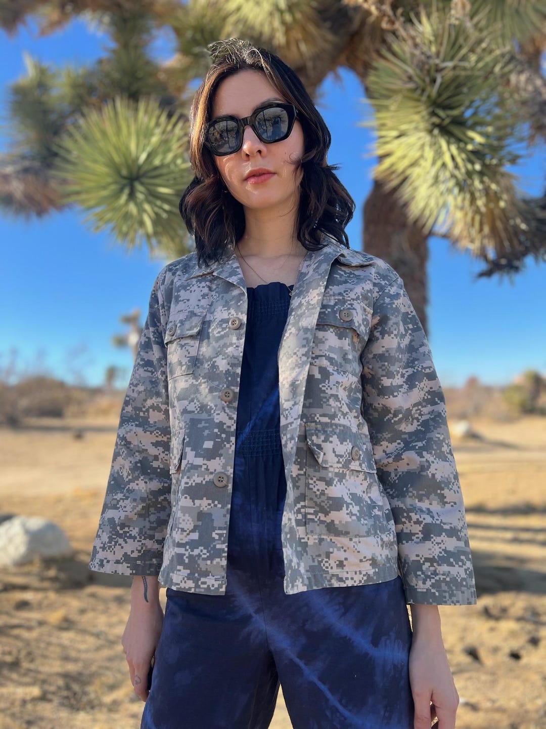 Vintage Camo Jacket / Pocketed Hunting Jacket / Pixelated Camouflage ...
