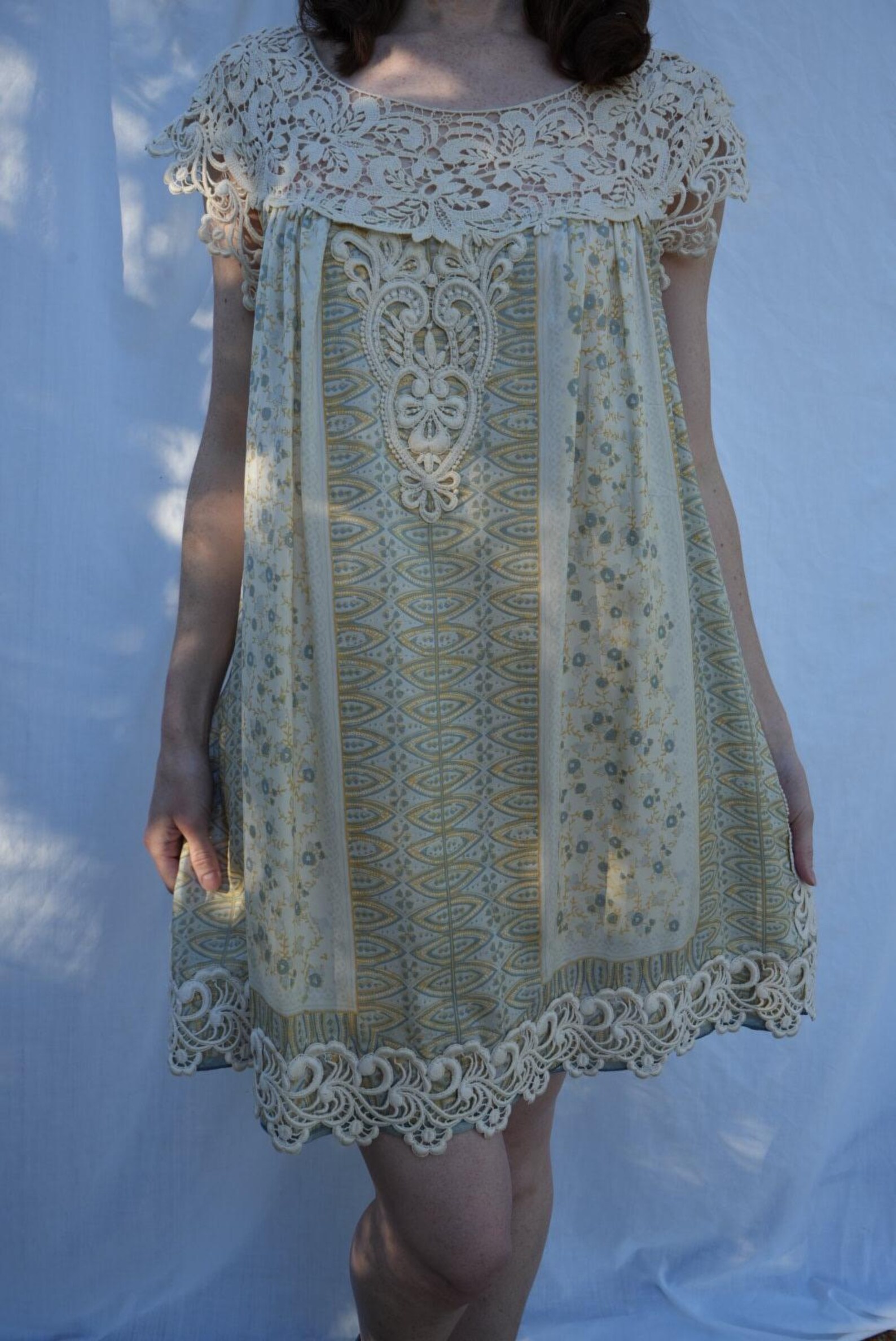 Ss 2007 Anna Sui Runway Dress / Floral Silk Babydoll Dress / Designer ...