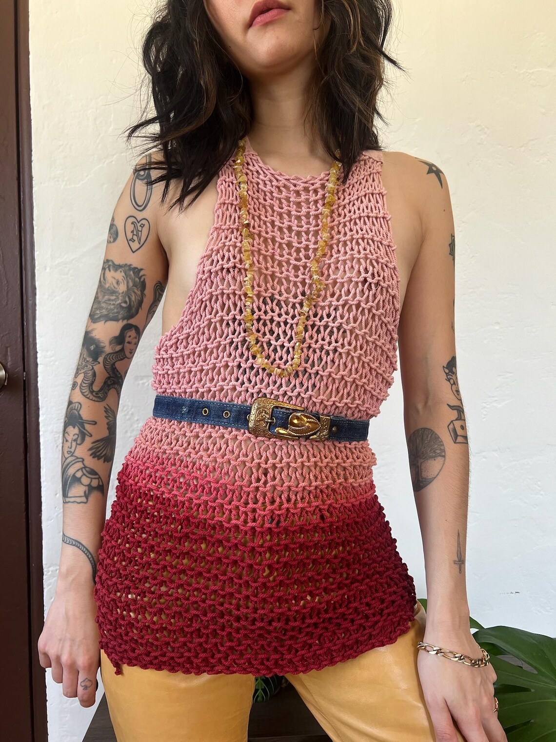 1943 Hand Dyed Netted Sheer Shirt / Mesh Summer Top / Swedish Army ...