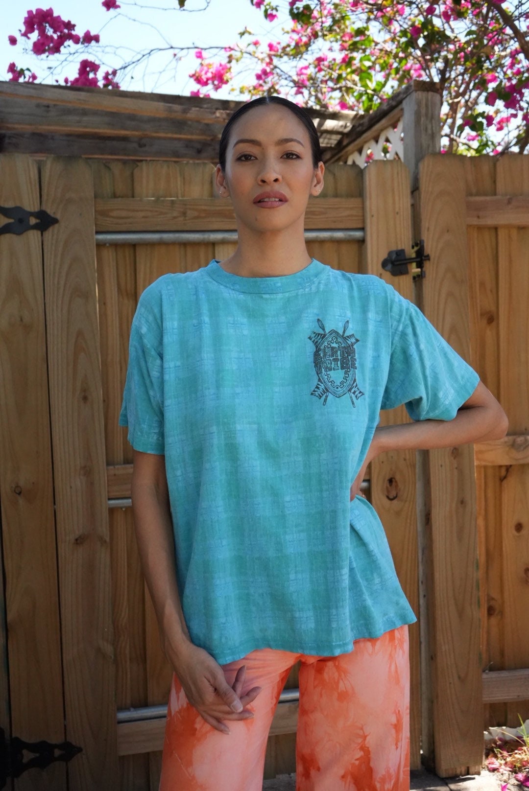 80's Tshirt /earth Tribe Surf Tshirt / Aqua Blue Tshirt Tee / Unisex ...