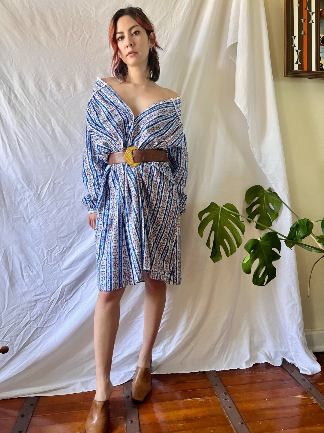 Vintage Flannel Dress / Granny Nightgown / Tunic Shift / Shirt Dress ...