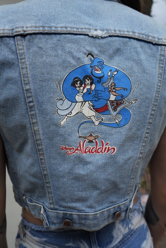Nineties Denim Vest / Aladdin Disney Movie Cropped De… - Gem