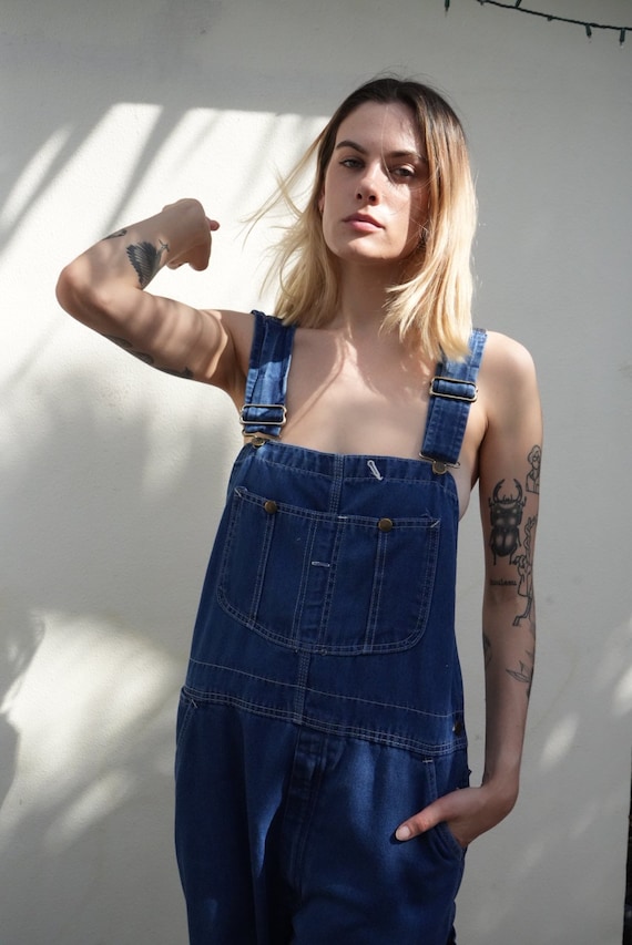 Vintage Overalls / 70's Denim Overalls / Roebucks Cas… - Gem