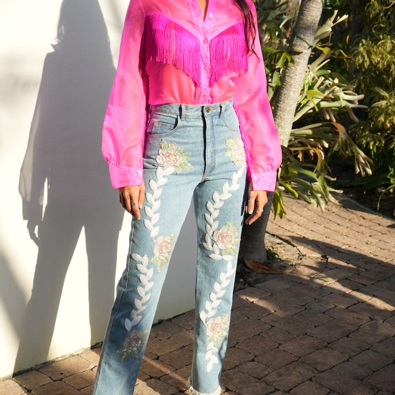 Embellished Jeans - Etsy